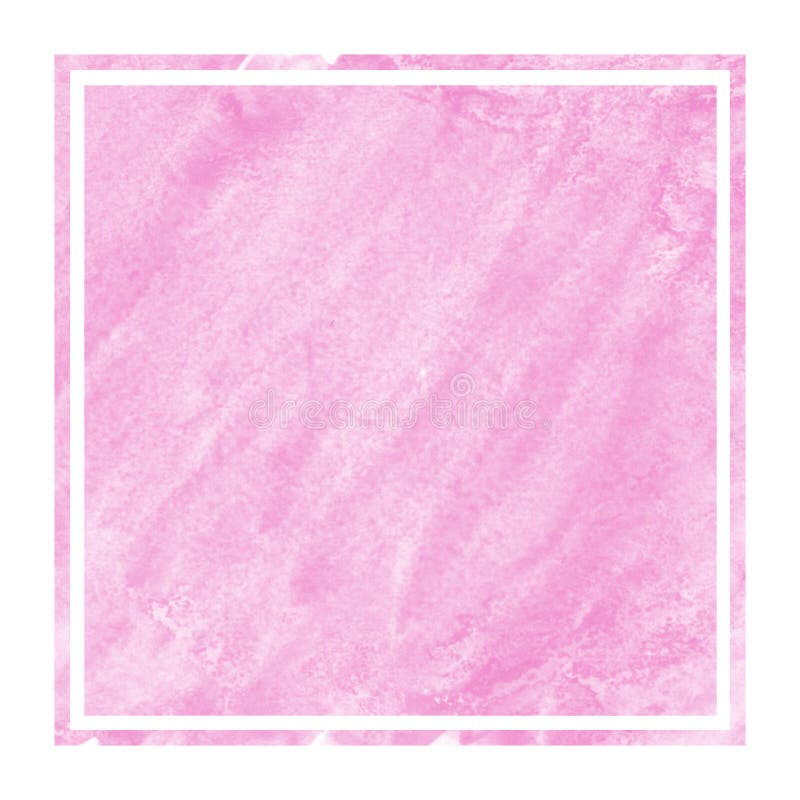 Pink Hand Drawn Watercolor Rectangular Frame Background Texture With Stains Stock Illustration ...