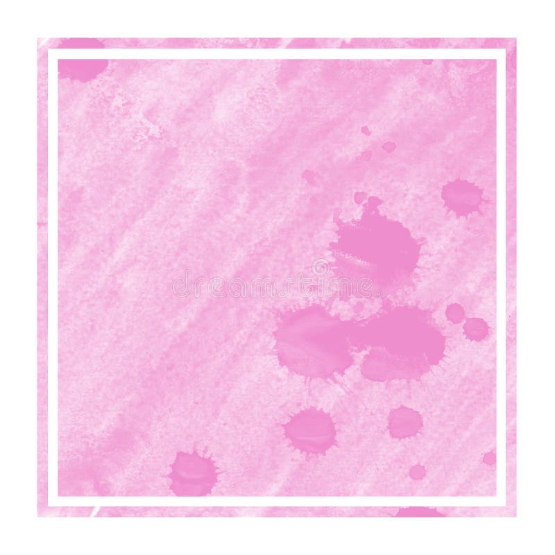Pink Hand Drawn Watercolor Rectangular Frame Background Texture with ...