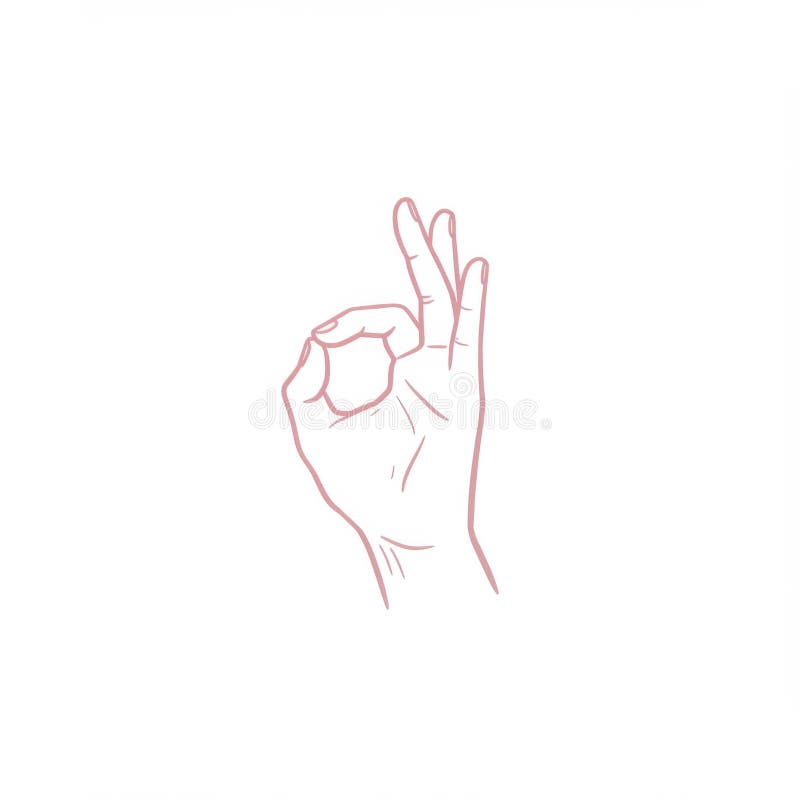 Pink Hand Forming Okay Gesture Illustration Stock Illustration ...