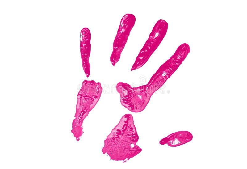 Pink Hand Print stock photo. Image of isolated, human - 4991718