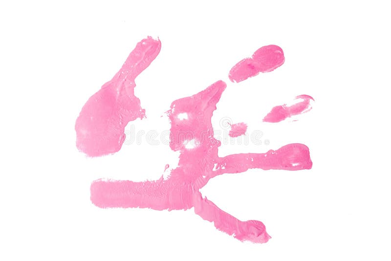 Pink hand print stock image. Image of pattern, hand, finger - 6736763