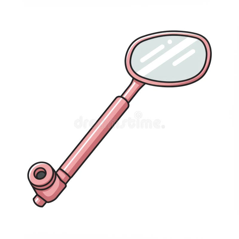 Pink Handheld Oval Mirror Illustration Stock Illustration ...