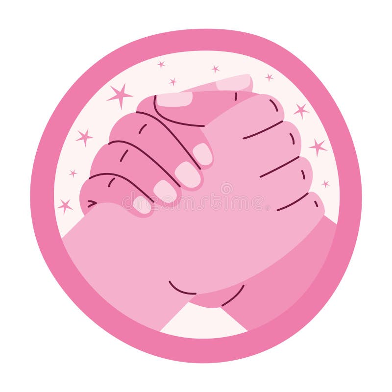 Pink Hands Holding Each Other Stock Vector - Illustration of connection ...