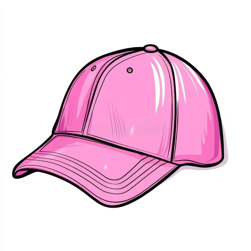 The Pink Hat Snapback Cap Backwards is Doodled in a Modern Style Stock ...