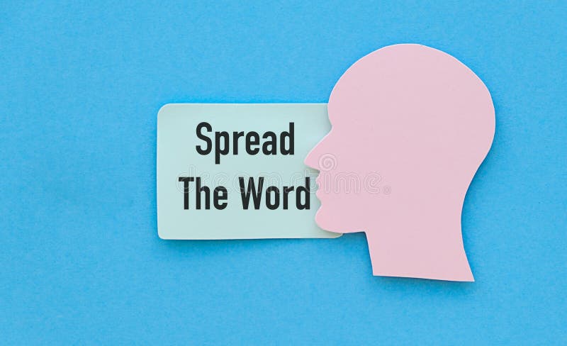 A Pink Head with a Mouth Open and the Words Spread the Word Written ...