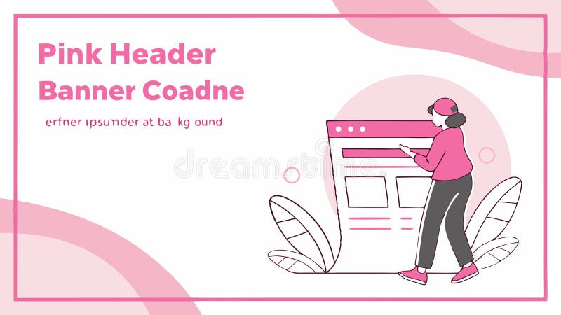 Pink Header Banner with Website Design, Web Development Vector, Vector ...