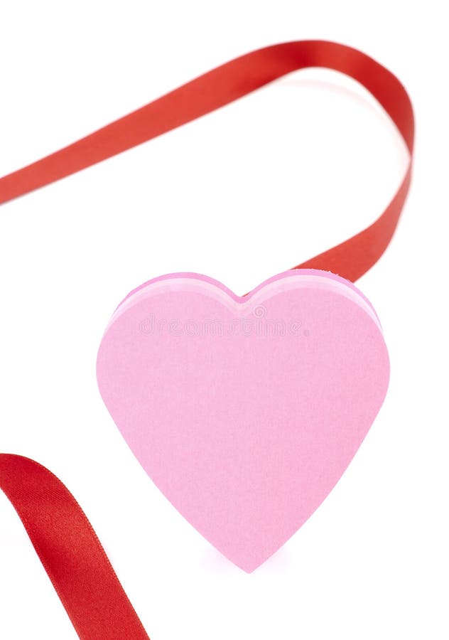 Pink heart stock image. Image of note, heart, posit, label - 7470571