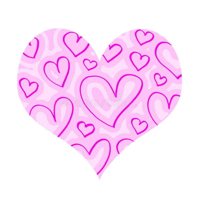Pink Heart with Abstract Pattern Stock Illustration - Illustration of ...