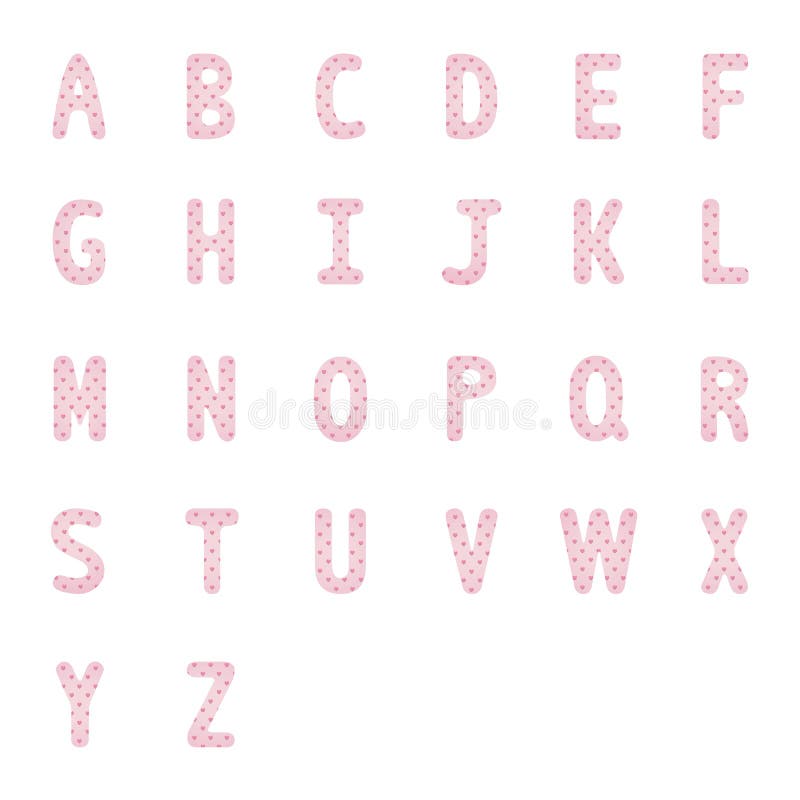 Pink Heart Alphabet Letters2 Stock Vector - Illustration of symbol ...