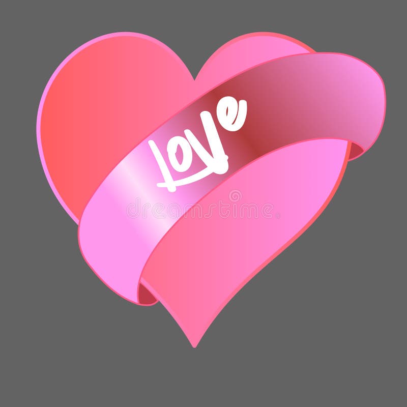 Pink Heart badge. stock illustration. Illustration of badge - 178564646