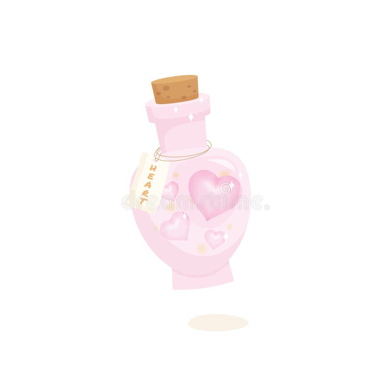Pink heart bottle stock vector. Illustration of display - 356543064