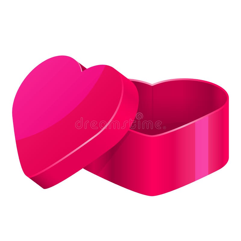 Pink heart box stock vector. Illustration of heart, gift - 31642066