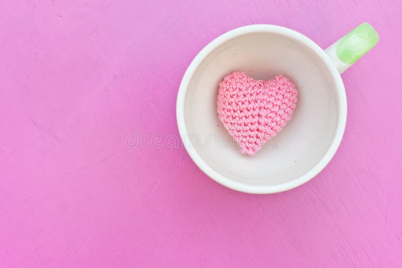 Pink heart in cup stock image. Image of beautiful, decorative - 39775187