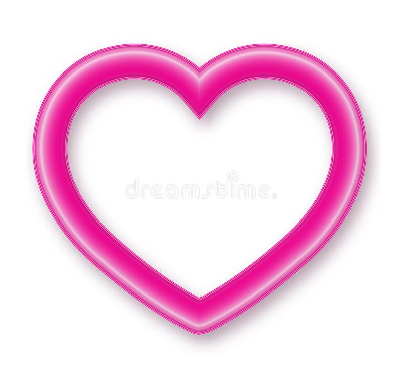 Pink Heart Frame a Vibrant, Glossy Pink Heart Frame with a Subtle ...