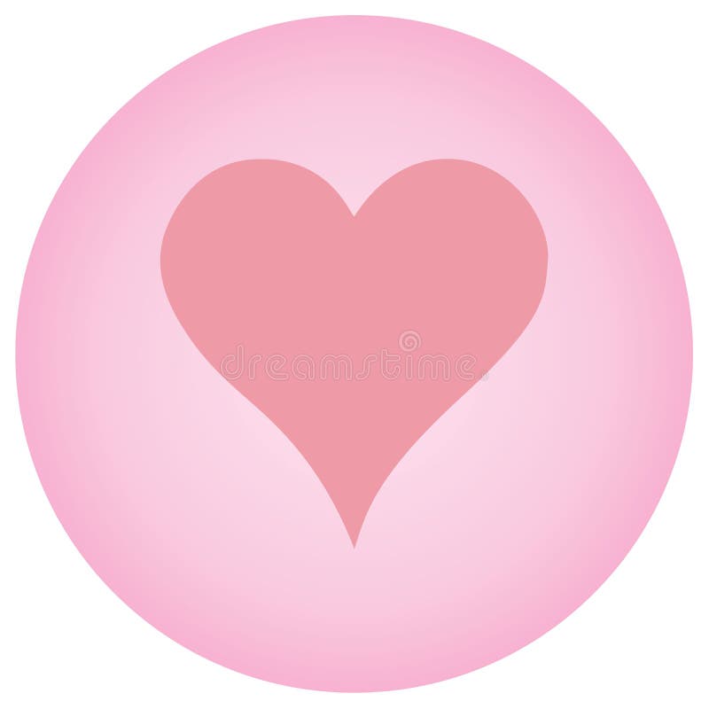 Pink Heart on Gradient Pink Background. Flat Illustration Stock ...