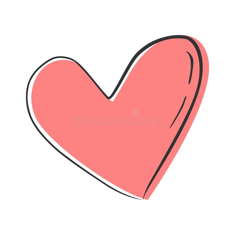 Pink Heart Graphic Hand Drawn Stock Vector - Illustration of pink ...