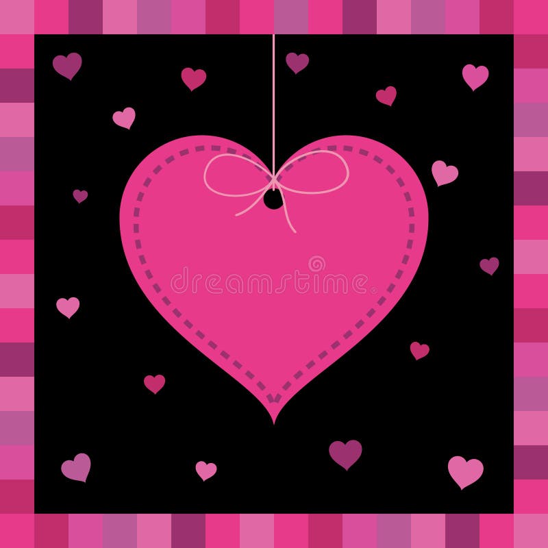 Pink heart greeting card stock vector. Illustration of love - 10163517