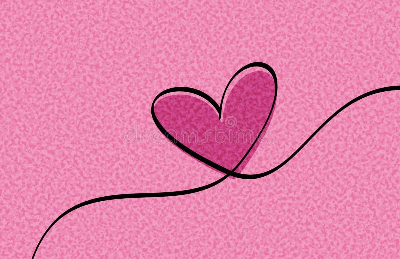 Pink Heart with Line on Textured Background Stock Vector - Illustration ...
