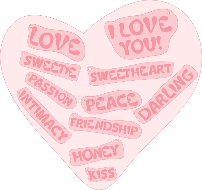 Love Words Inside Heart Shape Stock Illustrations – 126 Love Words ...