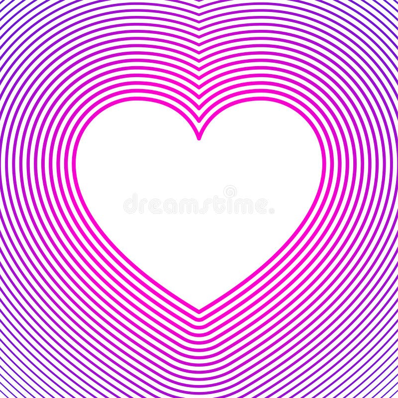 White Heart Symbol with Pink and Purple Offset Lines Over White Stock ...