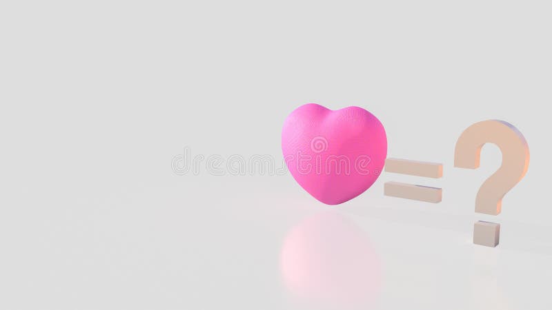 The Pink Heart and Question Mark for Love Concept 3d Rendering Stock ...