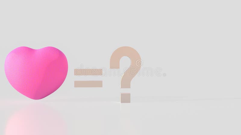 The Pink Heart and Question Mark for Love Concept 3d Rendering Stock ...