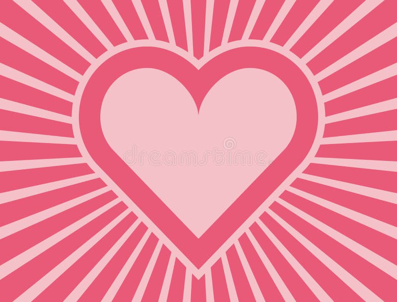 Pink Heart with Radial Rays Layout Stock Vector - Illustration of love ...