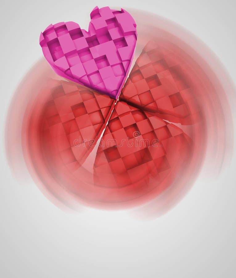 Pink Heart in Red Vortex of Love Card Stock Illustration - Illustration ...