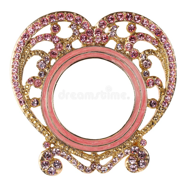 Pink Heart Rhinestone Picture Frame Stock Image - Image of photograph ...