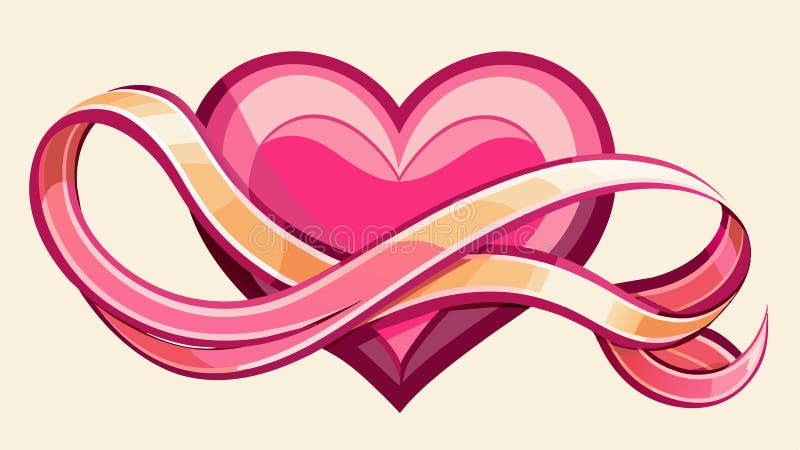 Pink Heart Ribbon vector stock vector. Illustration of help - 343130964