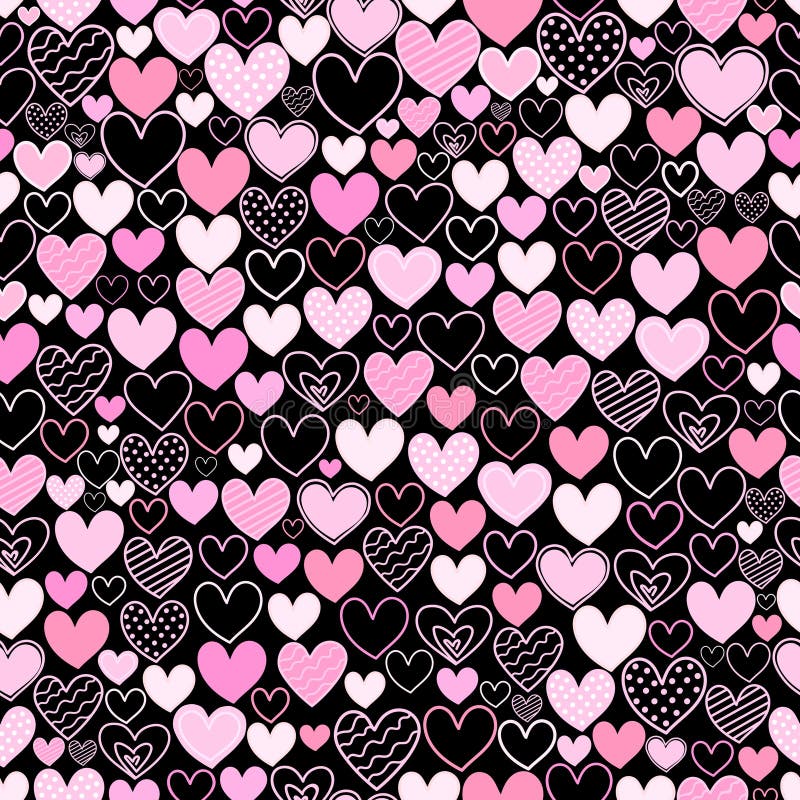 Pink Heart Seamless Pattern for Graphic Design, Fabric, or Paper. Stock ...