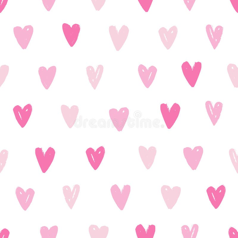 Pink Heart Seamless Pattern. Stock Vector - Illustration of marker ...