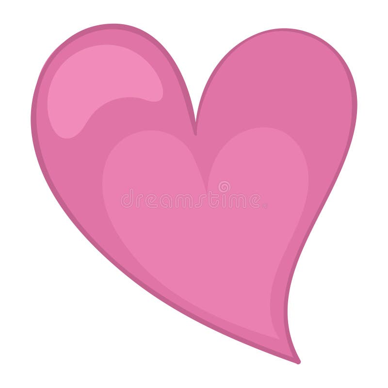 Pink Heart Shape with Glossy Finish on White, Vector Illustration Stock ...