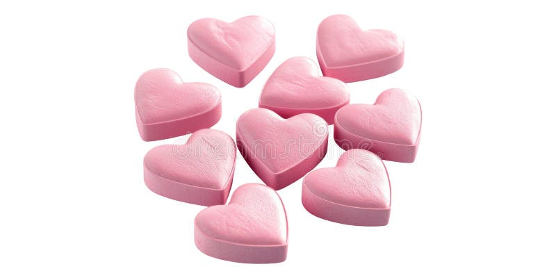 Heart-shaped Box of Chocolates with Assorted Candies Isolated on ...