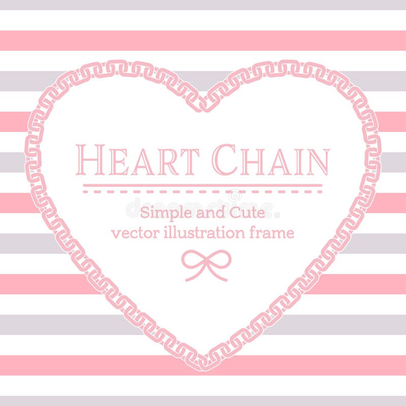 Pink Heart-shaped Chain Frame - Simple and Cute Vector Illustration ...