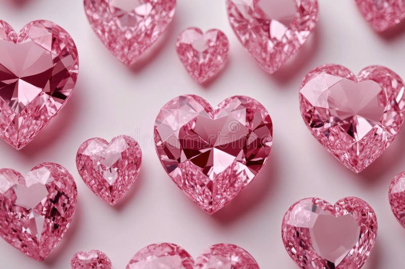 Sparkling Pink Heart Gemstones Stock Photo - Image of gemstone ...