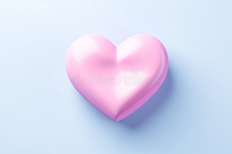 Pink Heart Shaped Object on Blue Background Stock Image - Image of ...