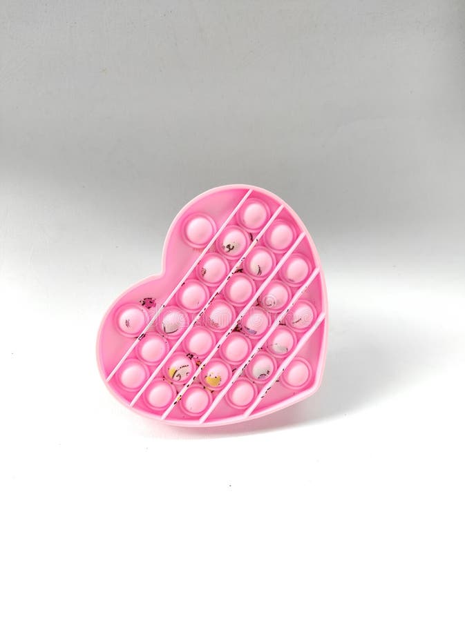 Pink Heart Shaped Pop it Toy Stock Image - Image of shaped, pink: 233755421