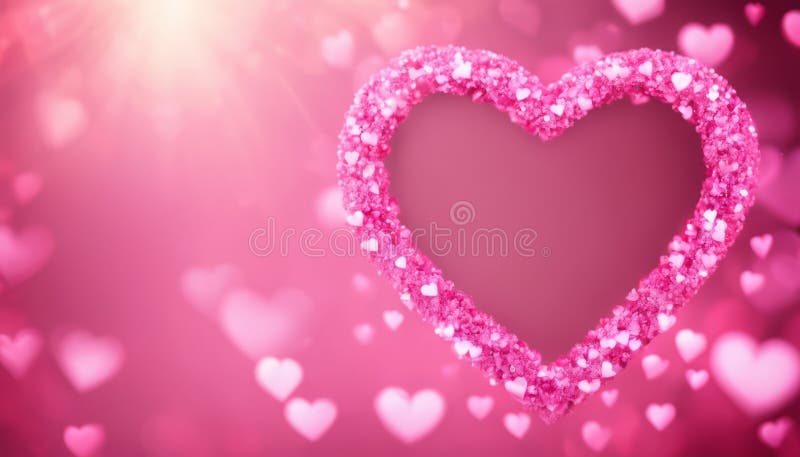 A Pink Heart with Sparkly Pink Hearts Around it Stock Illustration ...