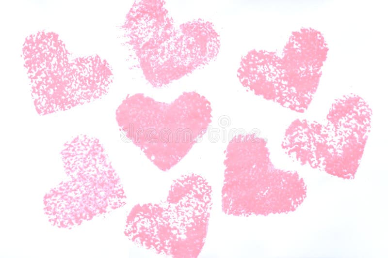 Pink Heart Stamps Arranged Beautifully on a Plain White Background ...
