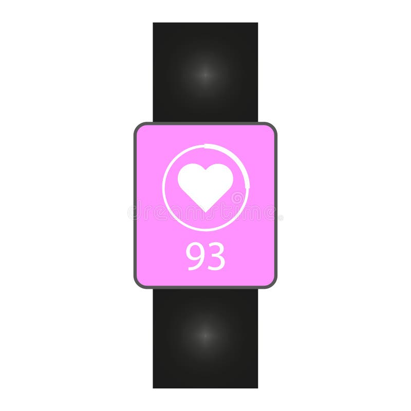 Pink Heart Watch in Modern Style. Vector Illustration Stock Vector ...