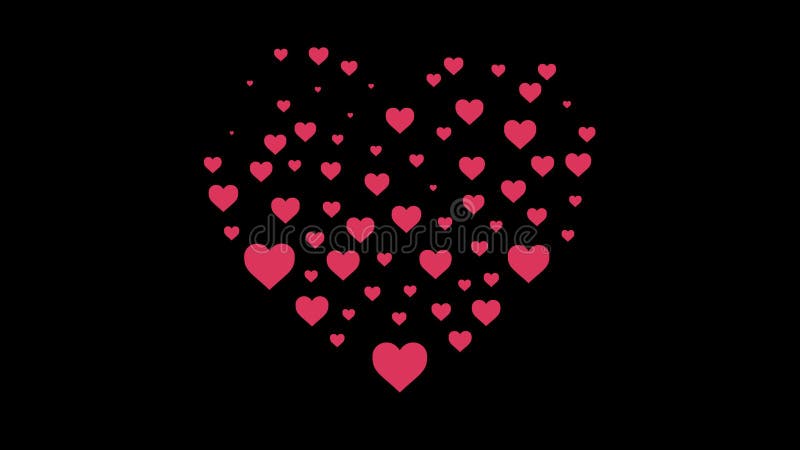 Pink hearts animation stock video. Video of affection - 84832117