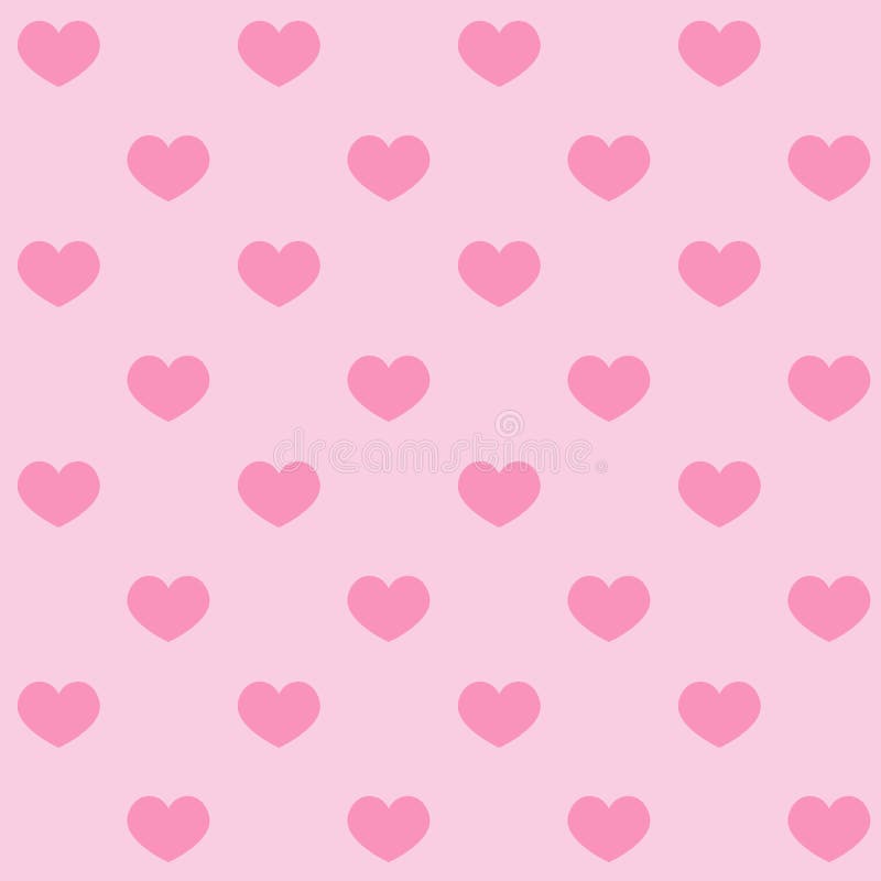 Pink Hearts On A Pink Background Valentine Love Pattern Seamless Stock