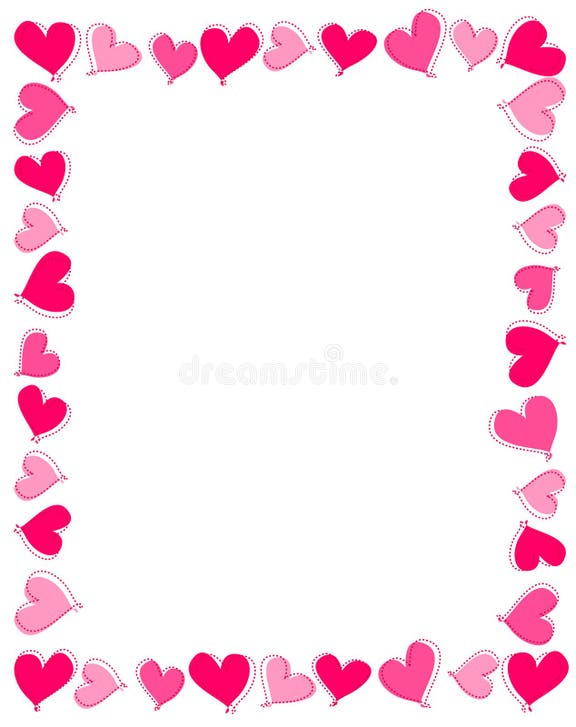Pink hearts border stock vector. Illustration of elegant - 16886787