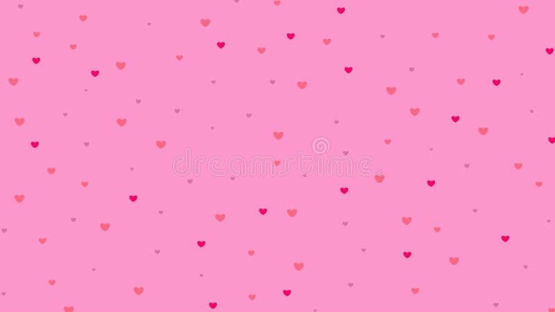 Pink Hearts Fly from Top To Bottom. Rain of Hearts Stock Footage ...