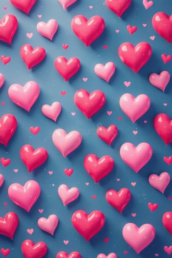 Pink Hearts Pattern, Clip Art Style, Repeating Design, Romantic ...