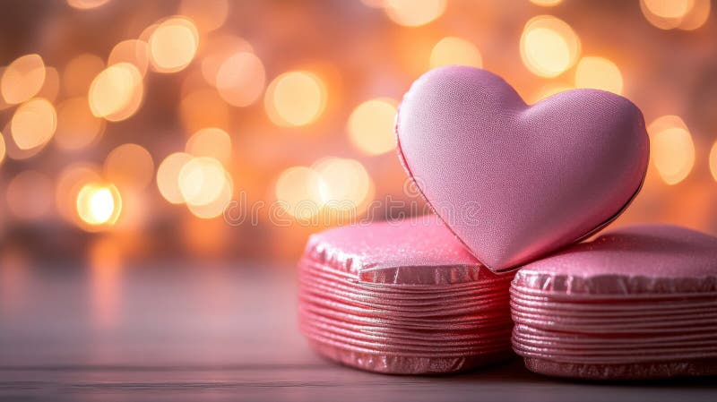 Pink Hearts Resting on Stacked Pink Heart Shaped Objects Stock ...