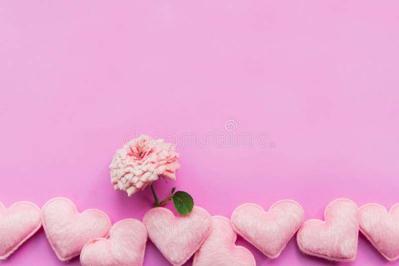 Pink hearts and rose stock image. Image of love, pink - 109639267
