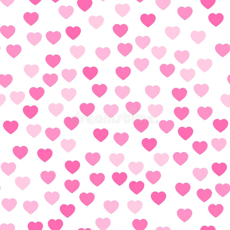 Pink Hearts Seamless Pattern. Random Scattered Hearts Background. Love ...
