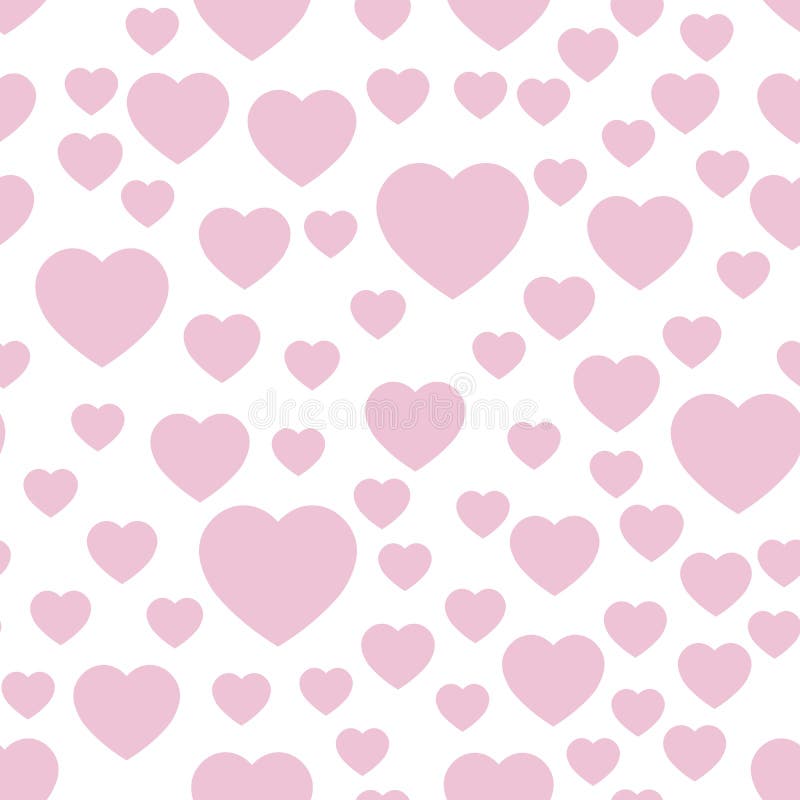 Pink Hearts Seamless Pattern. Random Scattered Hearts Background. Love ...
